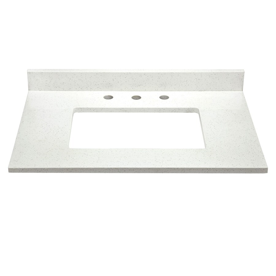 DECOLAV Briana White Solid Surface Bathroom Vanity Top (Common: 31-in x 22-in; Actual: 31-in x ...