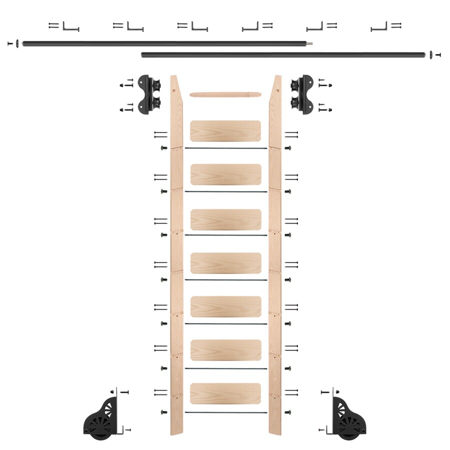 Quiet Glide 8-ft Unfinished Maple Library Ladder in the Library Ladders ...