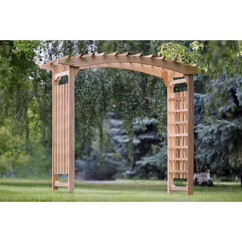 All Things Cedar 7.83-ft W x 7.25-ft H Natural Wood Garden Arbor in the ...