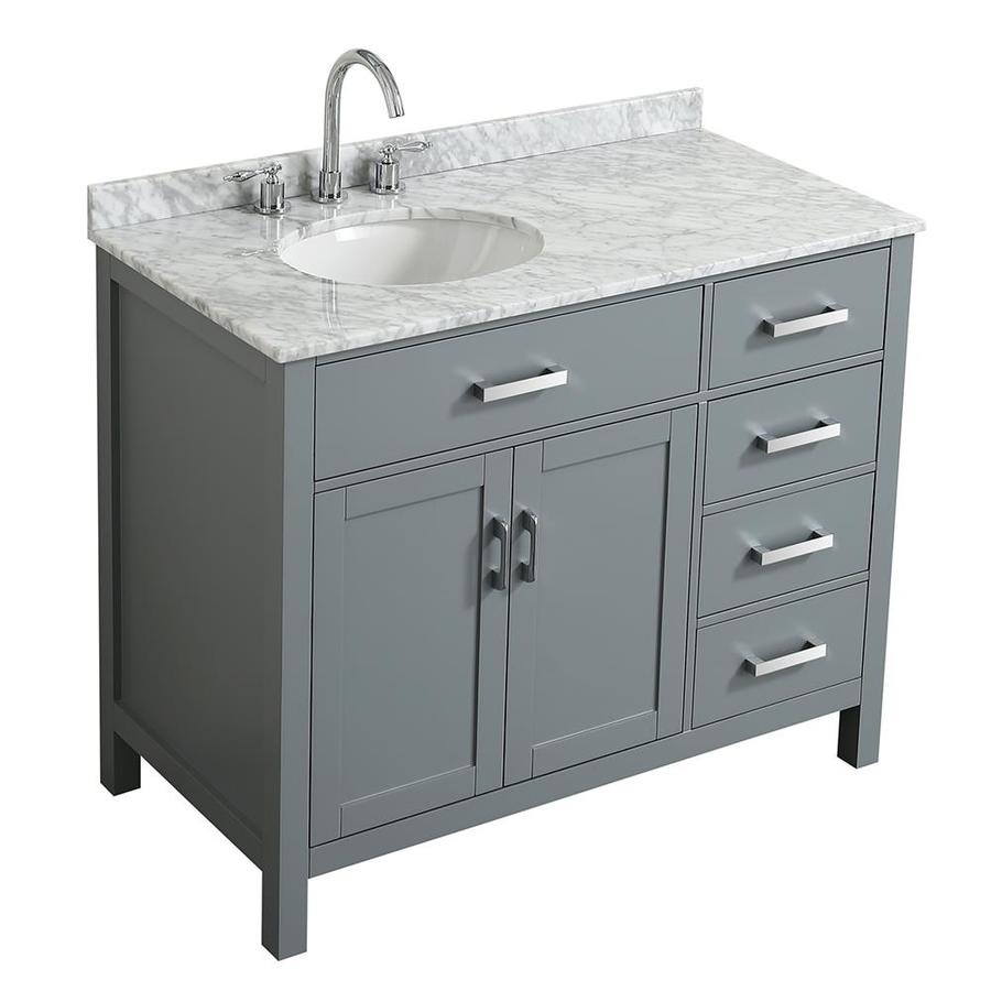 Beaumont Decor Hampton 43-in Gray Single Sink Bathroom Vanity with ...