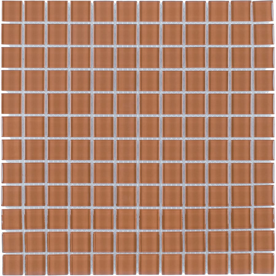 Elida Ceramica 12" x 12" Mosaic Brown Sugar Glass Wall Tile at Lowes.com