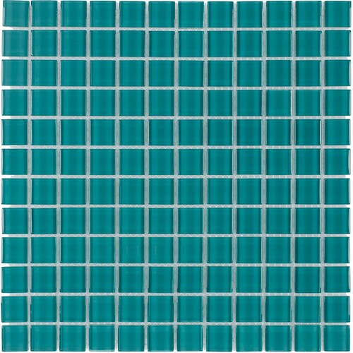 Elida Ceramica Cyan Uniform Squares Mosaic Glass Wall Tile (Common: 12 ...