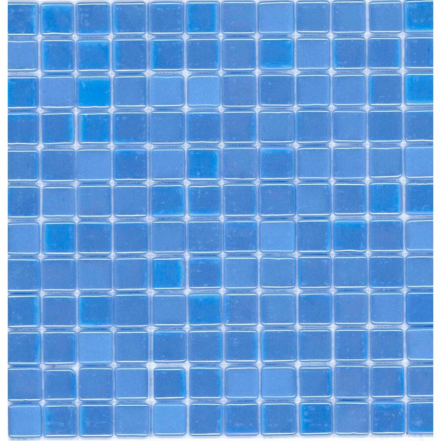 Elida Ceramica 12-1/2" x 12-1/2" Recycled Mosaic Periwinkle Glass Wall ...