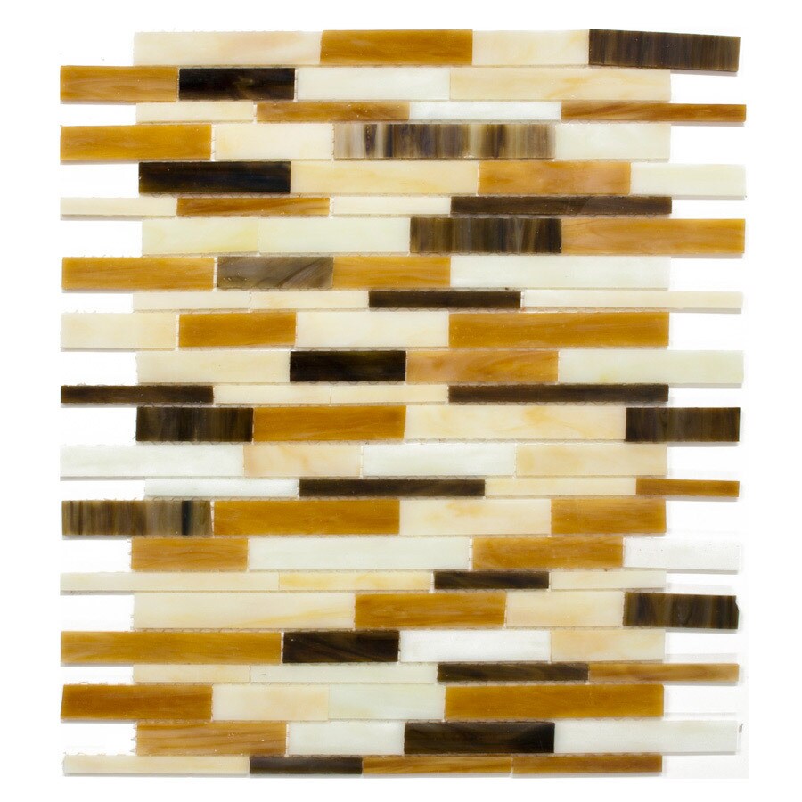 Elida Ceramica Mocha Seashell Brick Glass Mosaic Indoor/Outdoor Wall ...