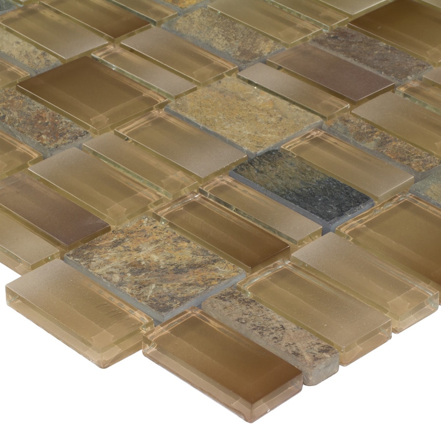 Elida Ceramica Monarch Earth Staggered Multi-finish Stone and Glass ...