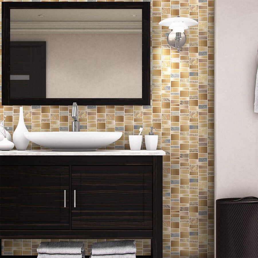 Elida Ceramica Monarch Earth Staggered Multi-finish Stone and Glass ...