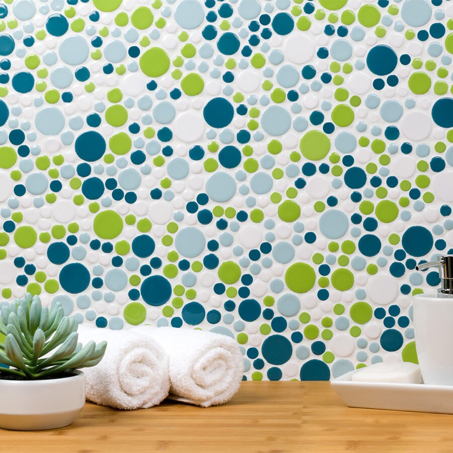 Elida Ceramica Rounded Colors Circular Mosaic Porcelain Wall Tile ...