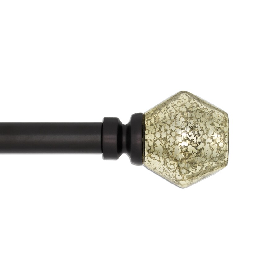 Style Selections 28-in to 48-in Matte Black Steel Single curtain rod ...