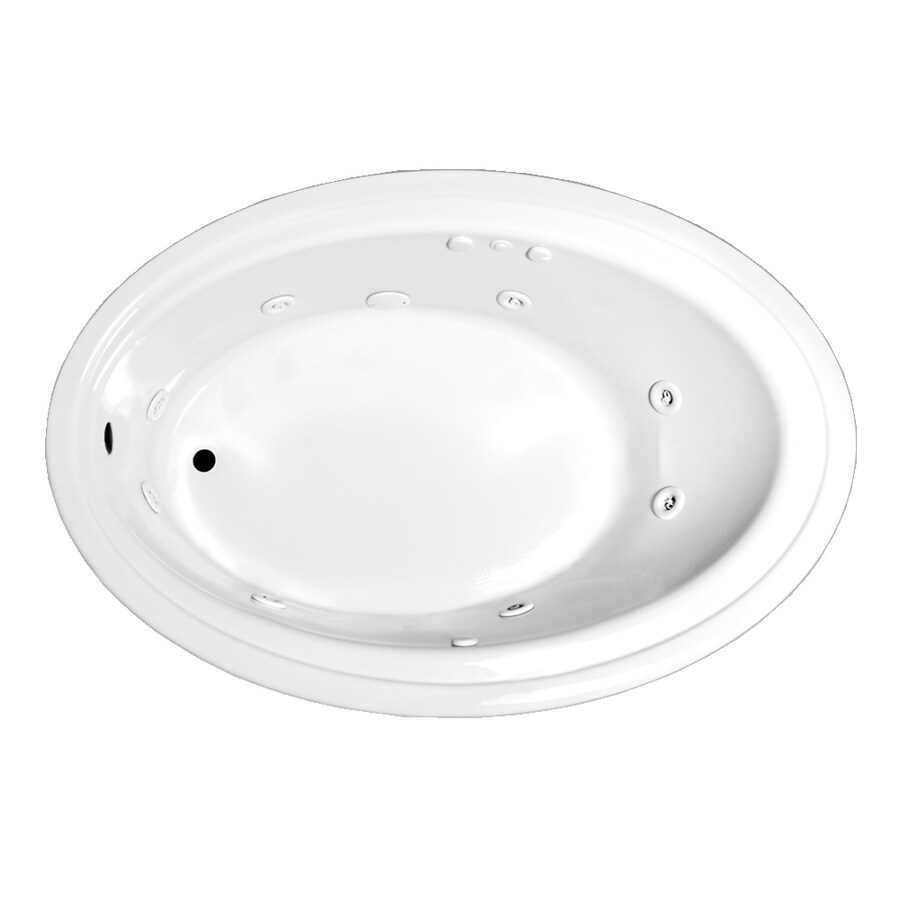 Laurel Mountain Kirby White Acrylic Oval Whirlpool Tub (Common: 41-in x ...