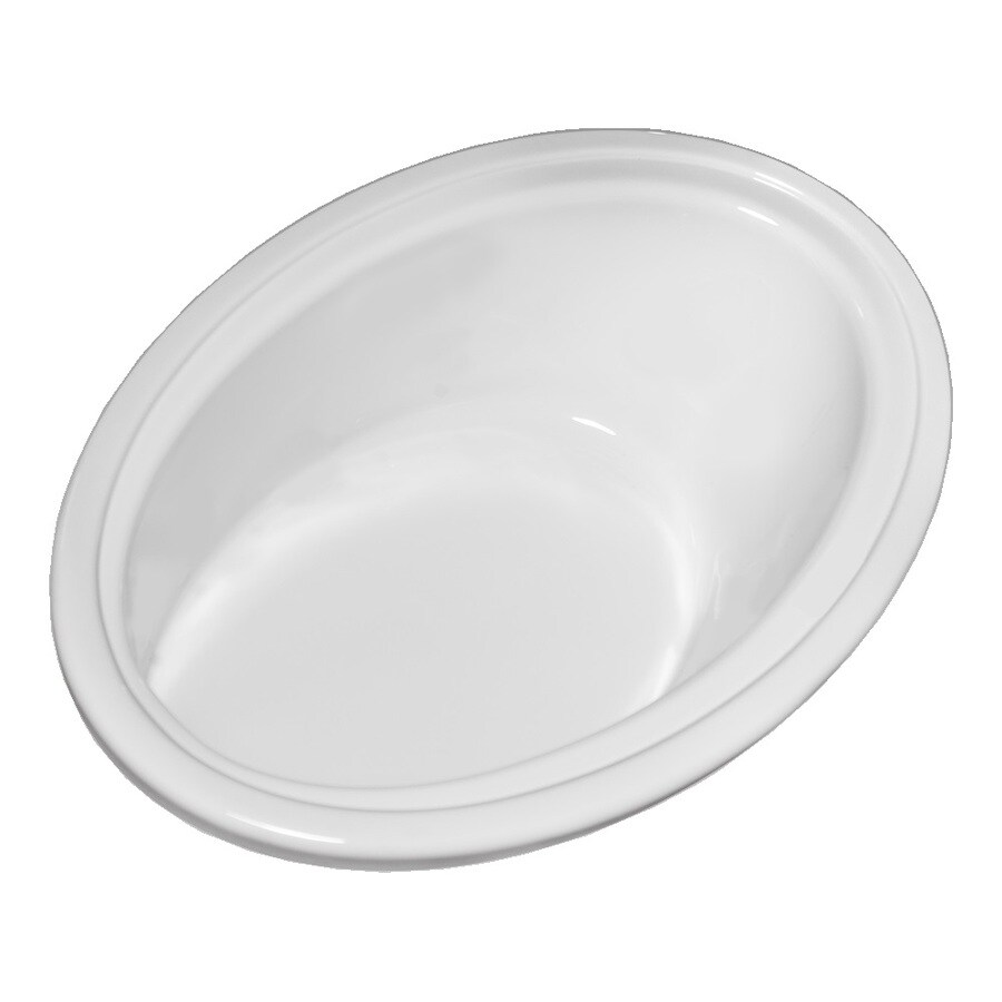 Laurel Mountain Kirby 41-in W x 60-in L White Acrylic Oval Reversible ...