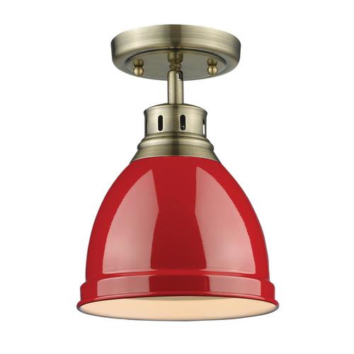 Golden Lighting Duncan 8.88-in Aged Brass Transitional Incandescent ...