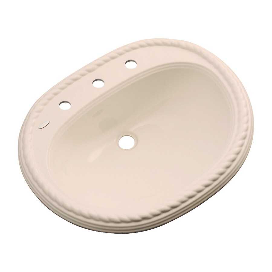Dekor Manitou Composite 19-in Drop-in Oval Peach Bisque Bathroom Sink ...