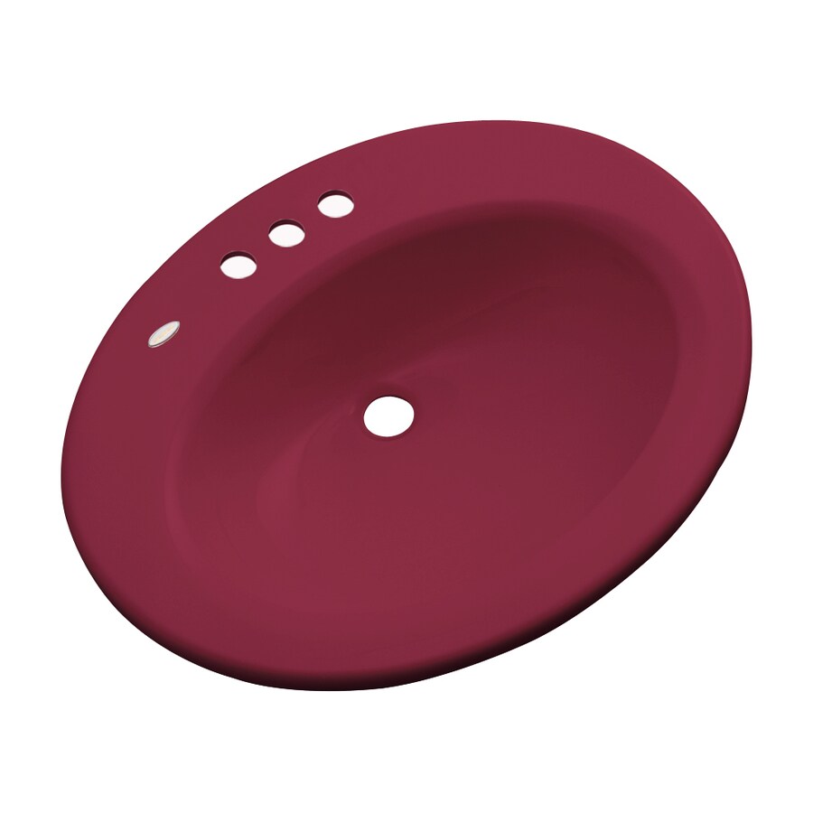 Dekor Avalon Composite 18-in Drop-in Oval Ruby Bathroom Sink at Lowes.com