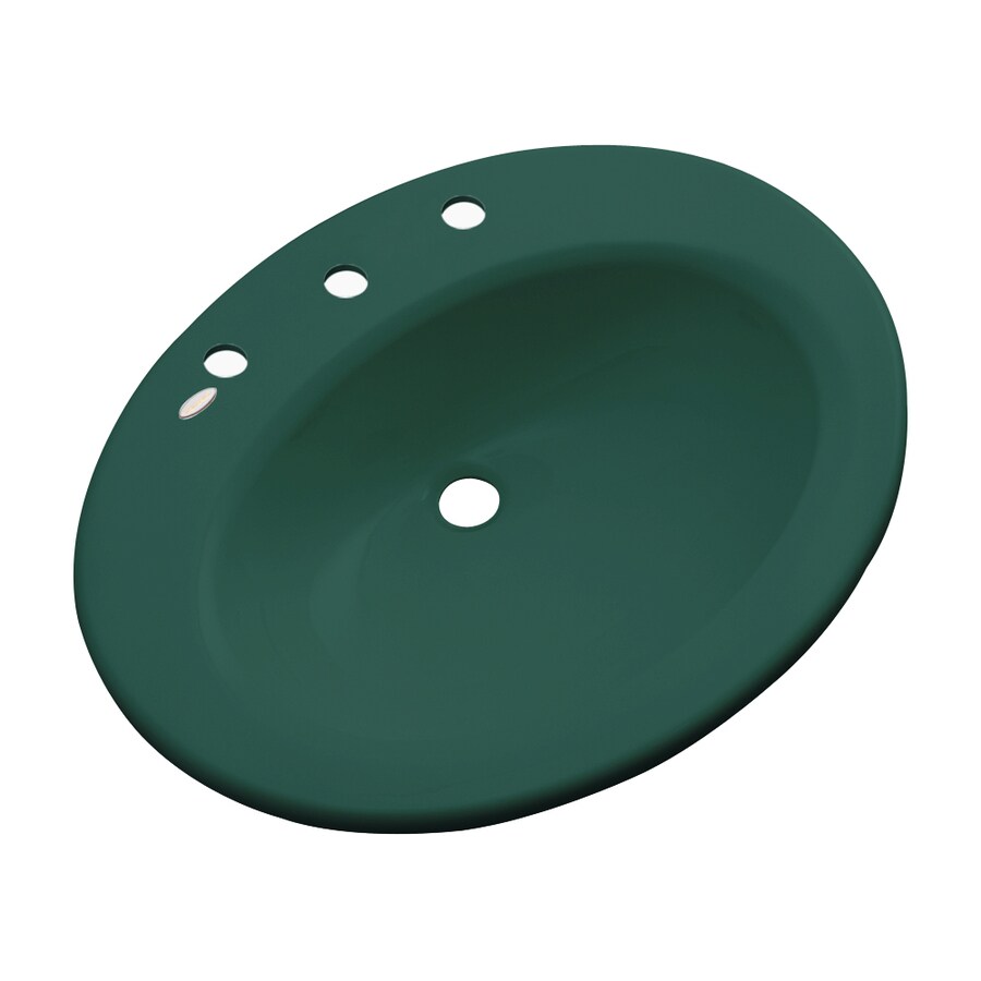 Dekor Avalon Composite 18-in Drop-in Oval Rain Forest Bathroom Sink in ...
