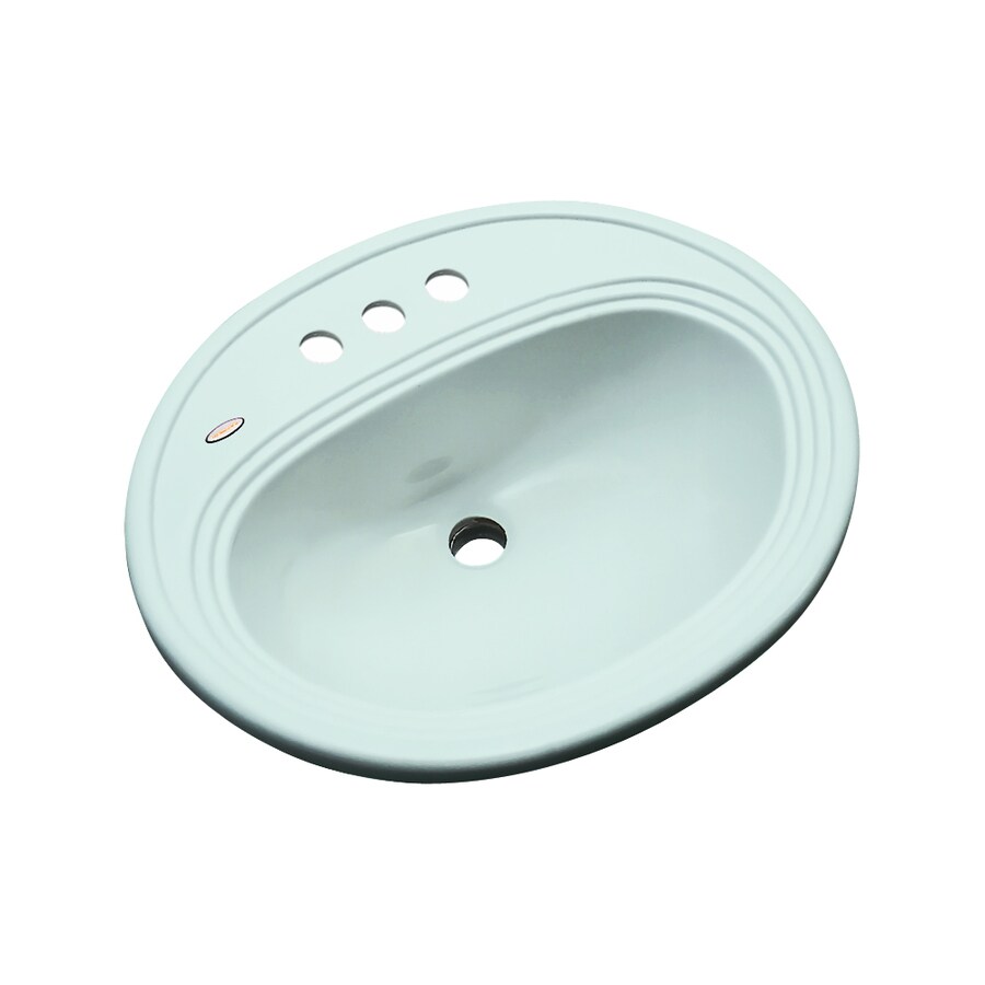 Dekor Vail Composite 18-in Drop-in Oval Seafoam Bathroom Sink at Lowes.com