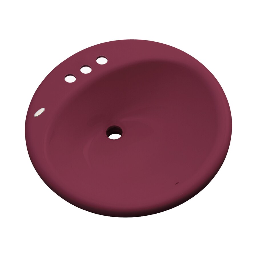 Dekor Newbury Composite 19-in Drop-in Round Loganberry Bathroom Sink at ...
