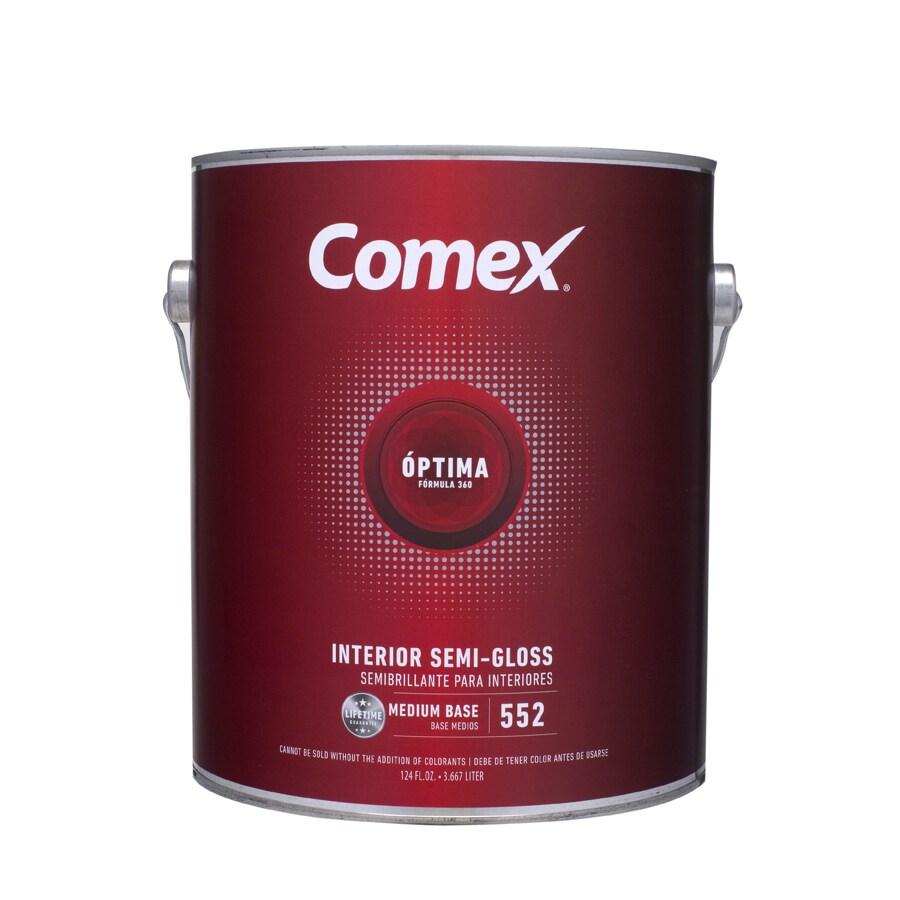Comex Semi-Gloss White (Medium Base) Tintable Interior Paint (1-Gallon ...