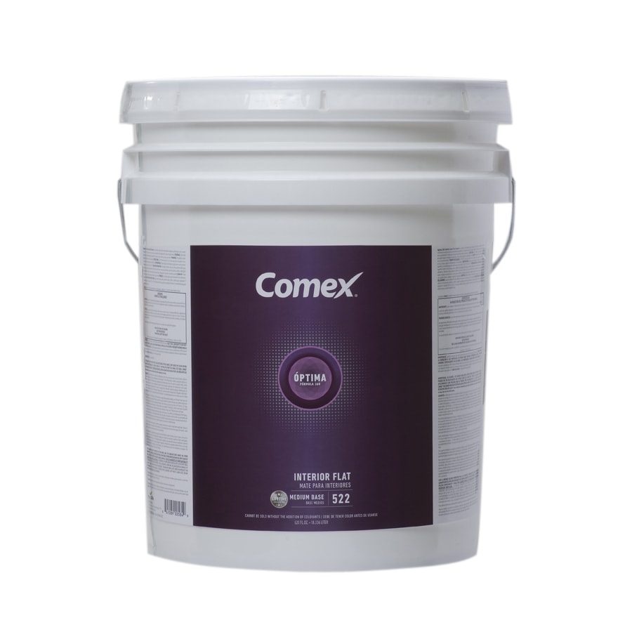 Comex Flat White (Medium Base) Tintable Interior Paint (5-Gallon) in ...