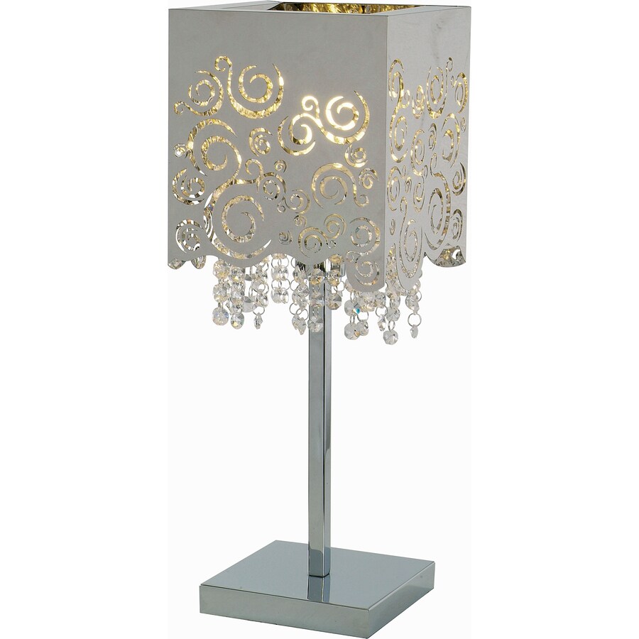 Pyramid Creations 21-in 3-Way Polished Chrome Indoor Table Lamp with ...