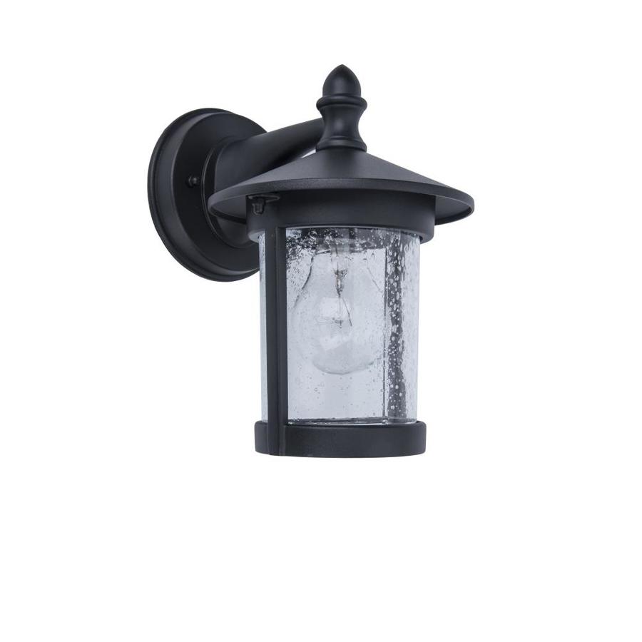 Project Source 2-Pack 8.78-in H Black Medium Base (E-26) Outdoor Wall ...