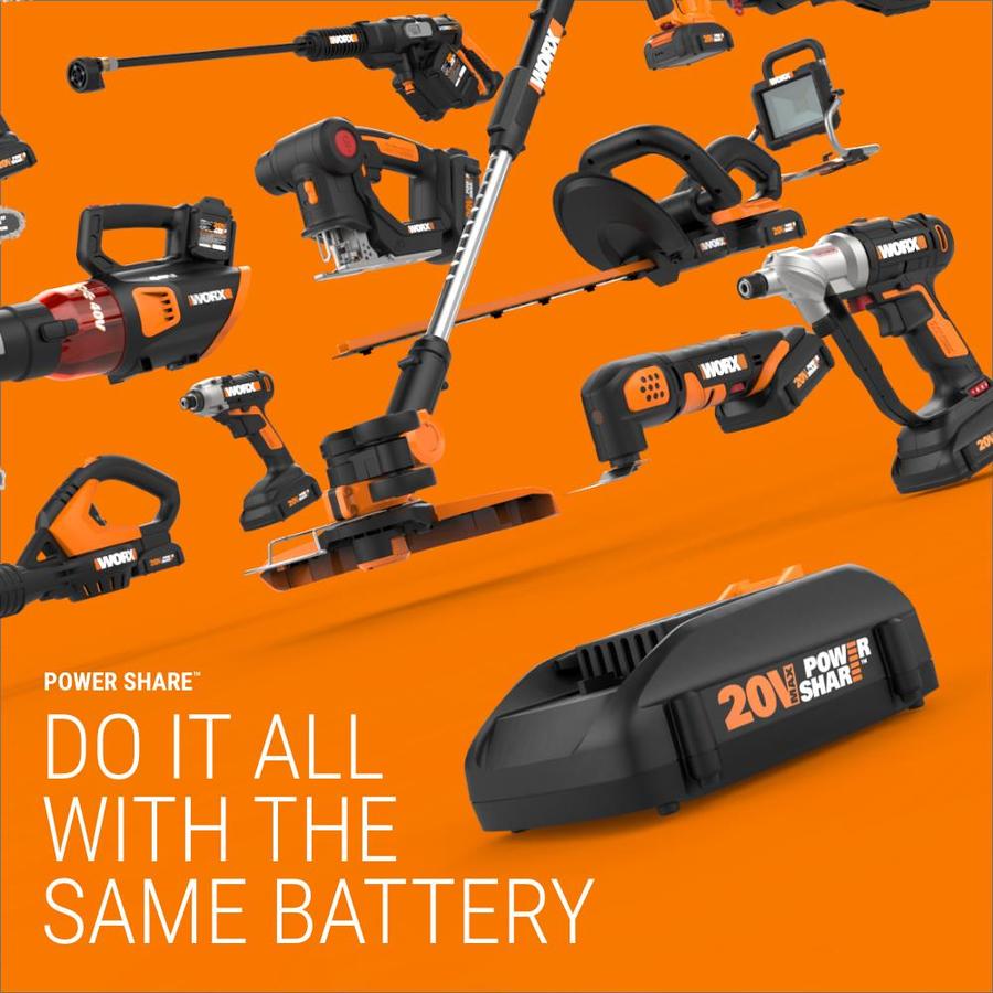 WORX 20-Volt Max 20-in Dual Cordless Electric Hedge Trimmer (Battery ...