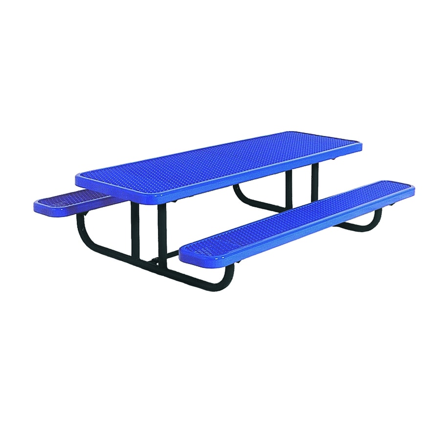 Ultra Play 96-in Blue Steel Rectangle Picnic Table at Lowes.com