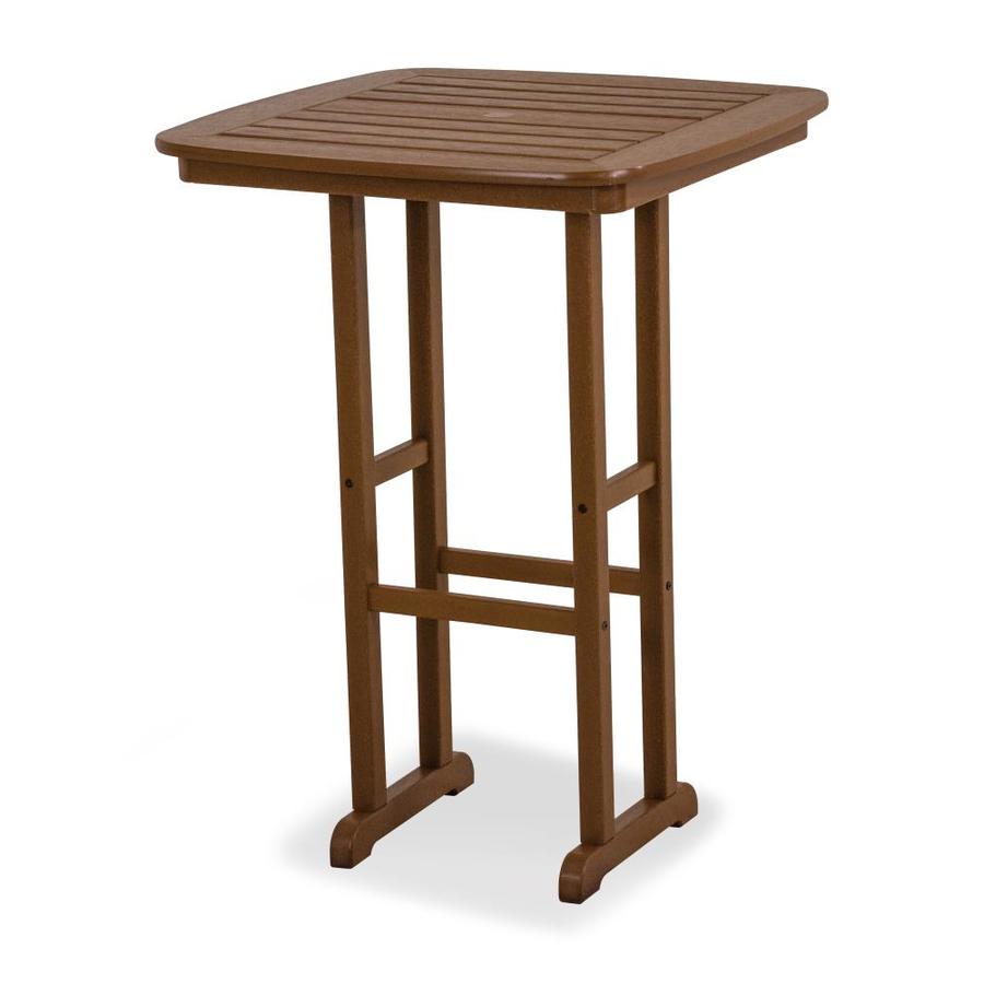 POLYWOOD Nautical Square Outdoor Bar Height Table 31-in W x 31-in L in ...