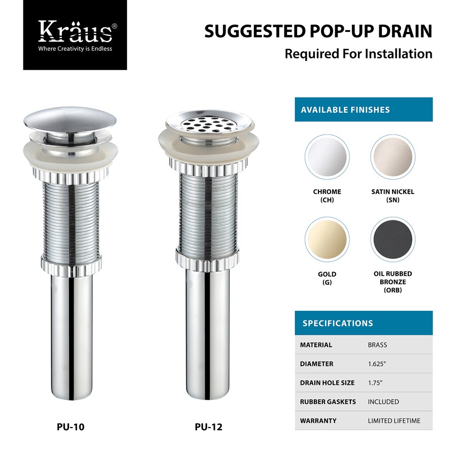 Kraus Unicus Chrome 1-Handle Vessel WaterSense Bathroom Faucet in the ...