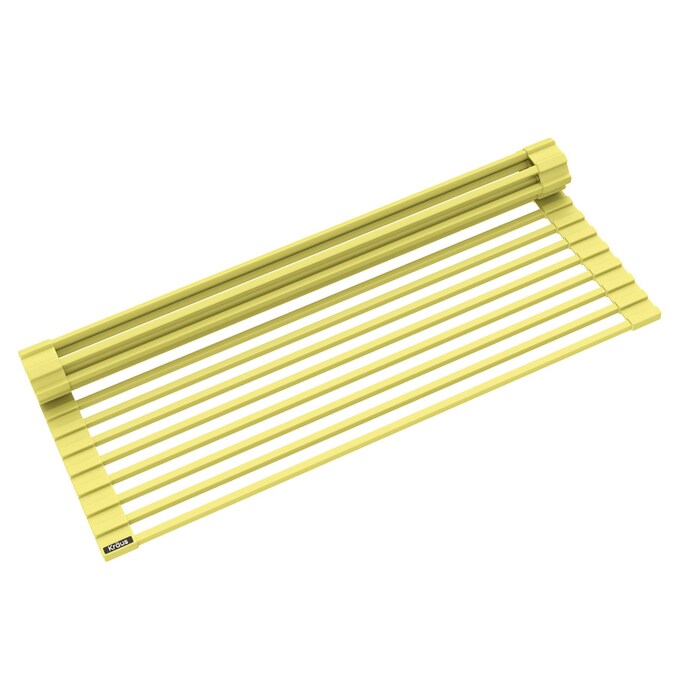 Kraus KRAUS Multipurpose Over-Sink Roll-Up Dish Drying Rack in Yellow ... Kraus KRAUS Multipurpose Over-Sink Roll-Up Dish Drying Rack in Yellow ...