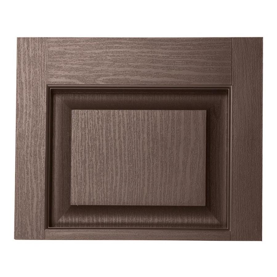 Alpha Brown Raised Panel Vinyl Exterior Shutters (Common: 15-in x 12-in ...