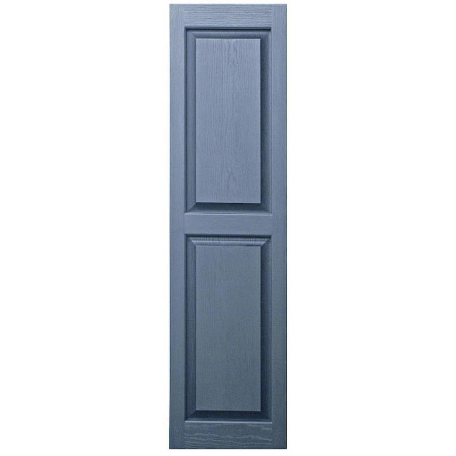 Alpha 2-Pack Blue Raised Panel Vinyl Exterior Shutters (Common: 15-in x ...