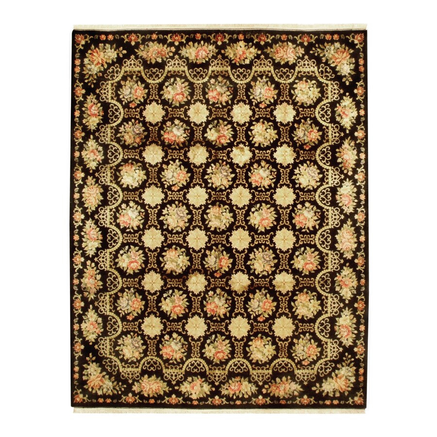6 x 9 Wool Black Floral Area Rug at Lowes.com