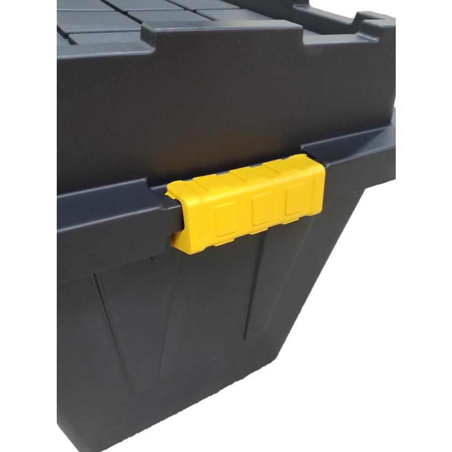 COMMANDER 64-Gallon (256-Quart) Black and Yellow Tote with Latching Lid ...