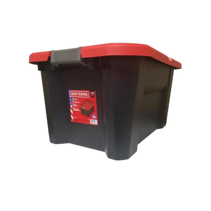 CRAFTSMAN 20-Gallon (80-Quart) Black Tote with Latching Lid in the ...