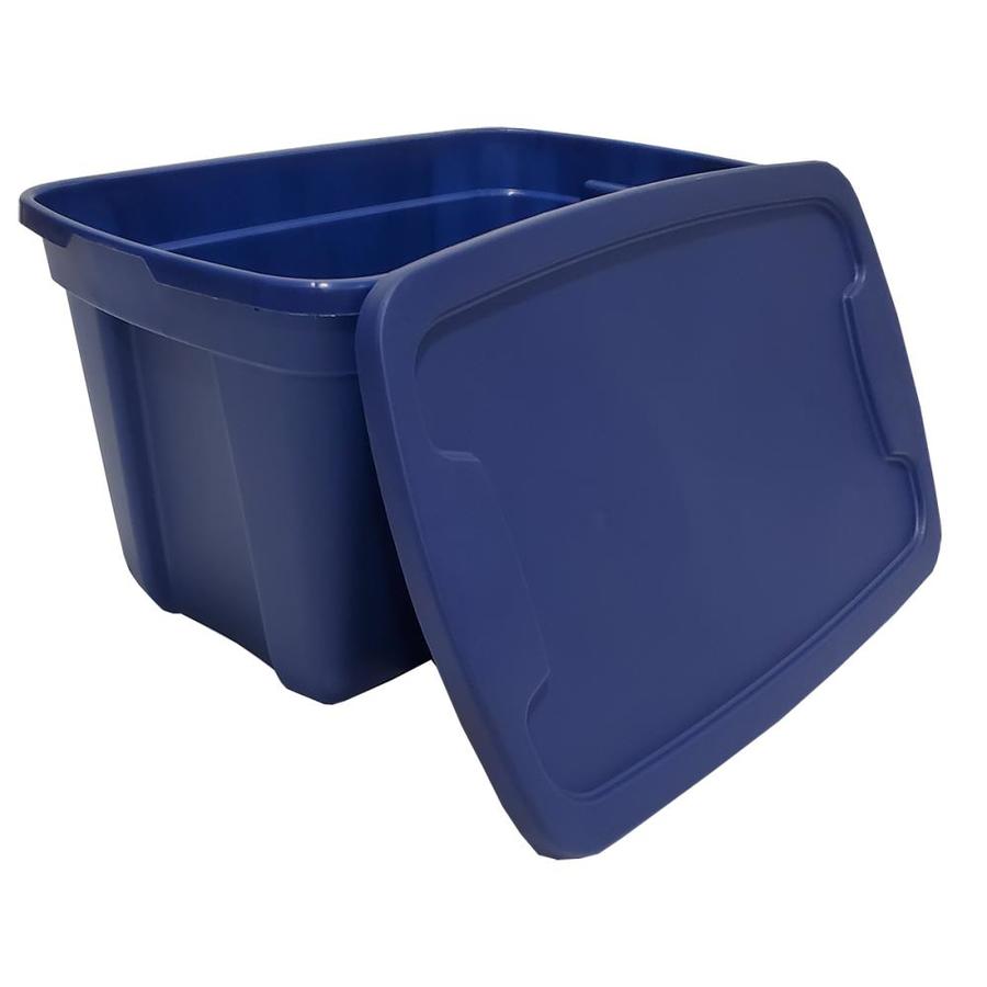 Style Selections 18-Gallon (72-Quart) Navy Tote with Standard Snap Lid ...