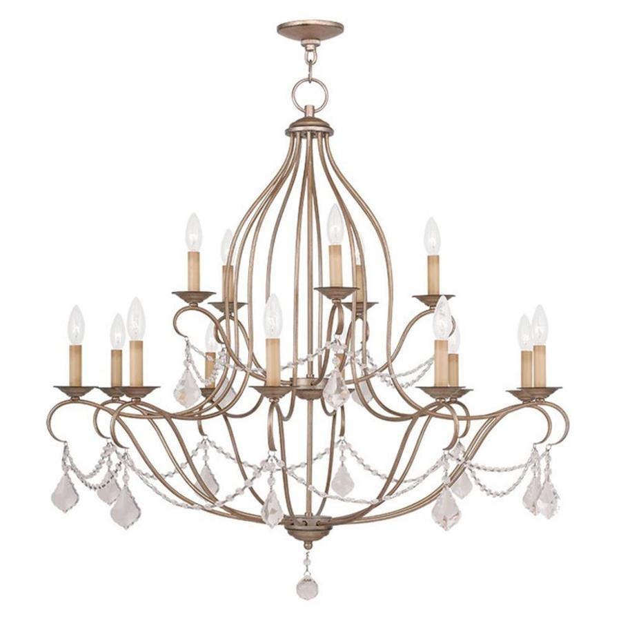 Livex Lighting Chesterfield 15-Light Antique Silver Leaf Traditional ...