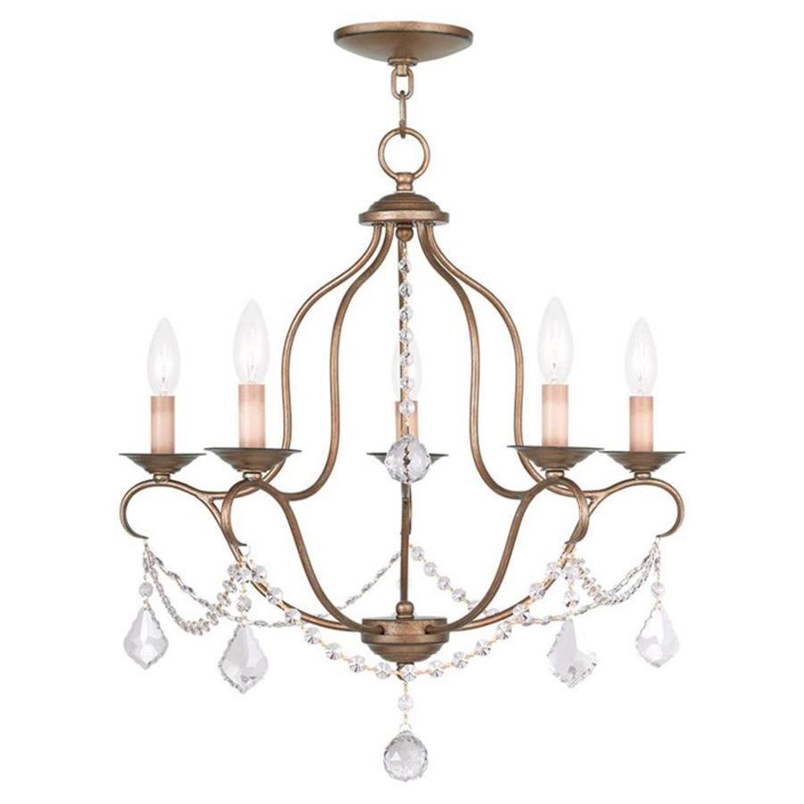 Livex Lighting Chesterfield 5-Light Antique Gold Leaf Traditional ...