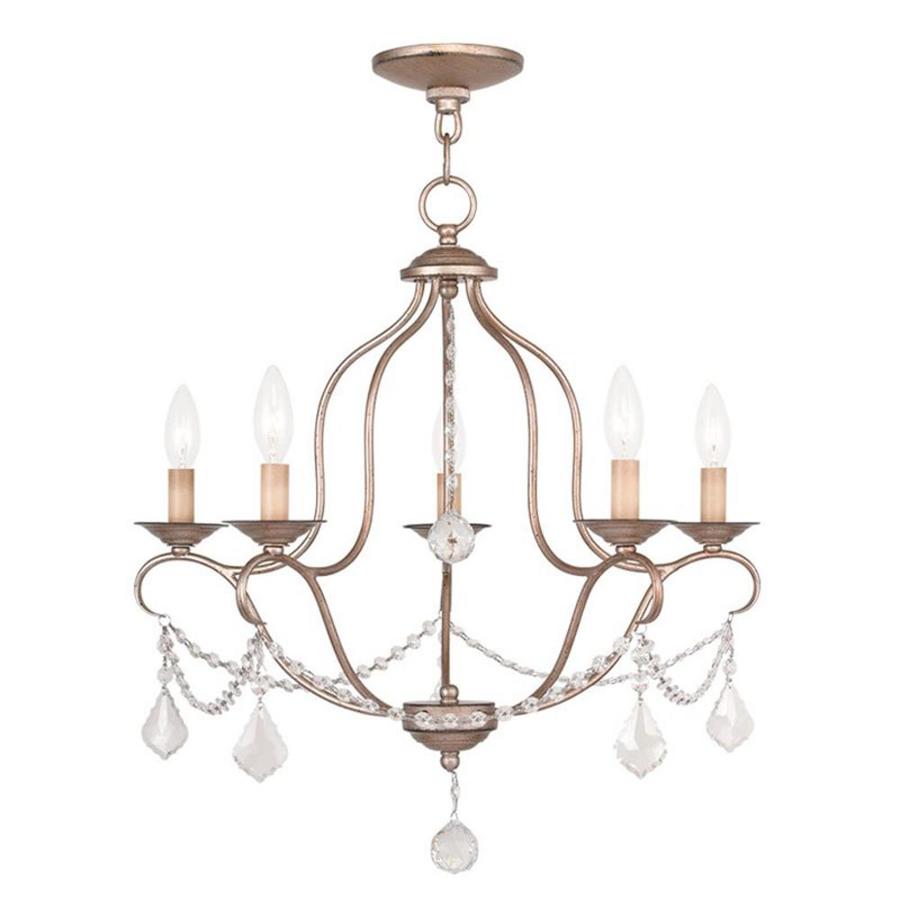 Livex Lighting Chesterfield 5-Light Antique Silver Leaf Traditional ...