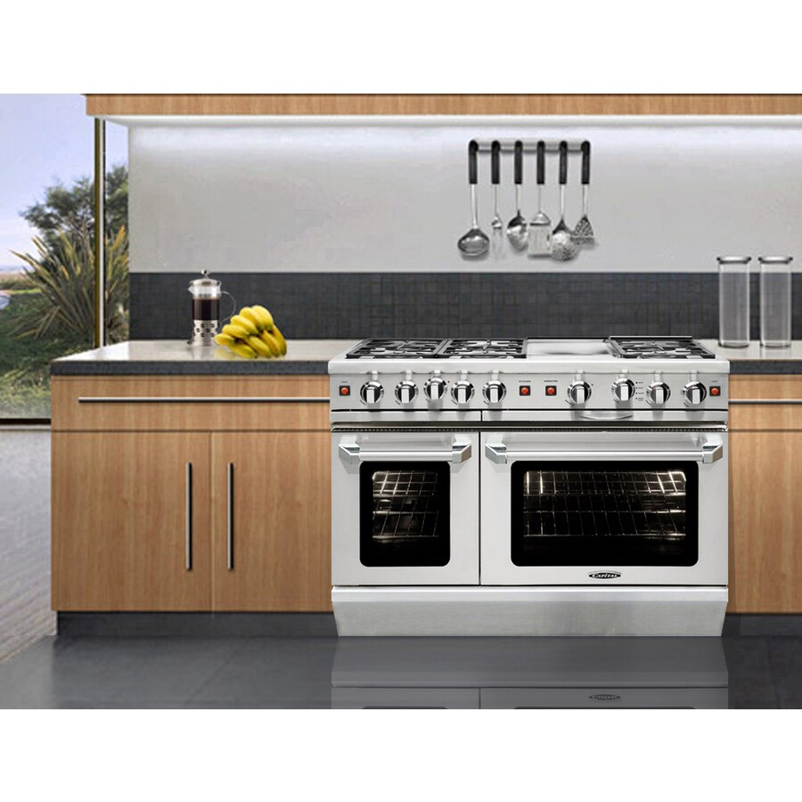 Capital Precision L 48-in 6-Burner 4.6-cu ft/2-cu ft Self-Cleaning ...