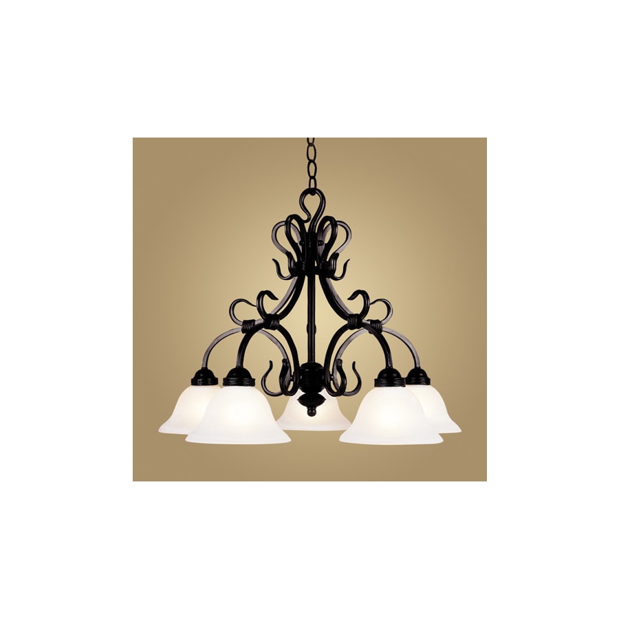 Westmore Lighting Cottier 26-in 5-Light Matte Black Shaded Chandelier ...