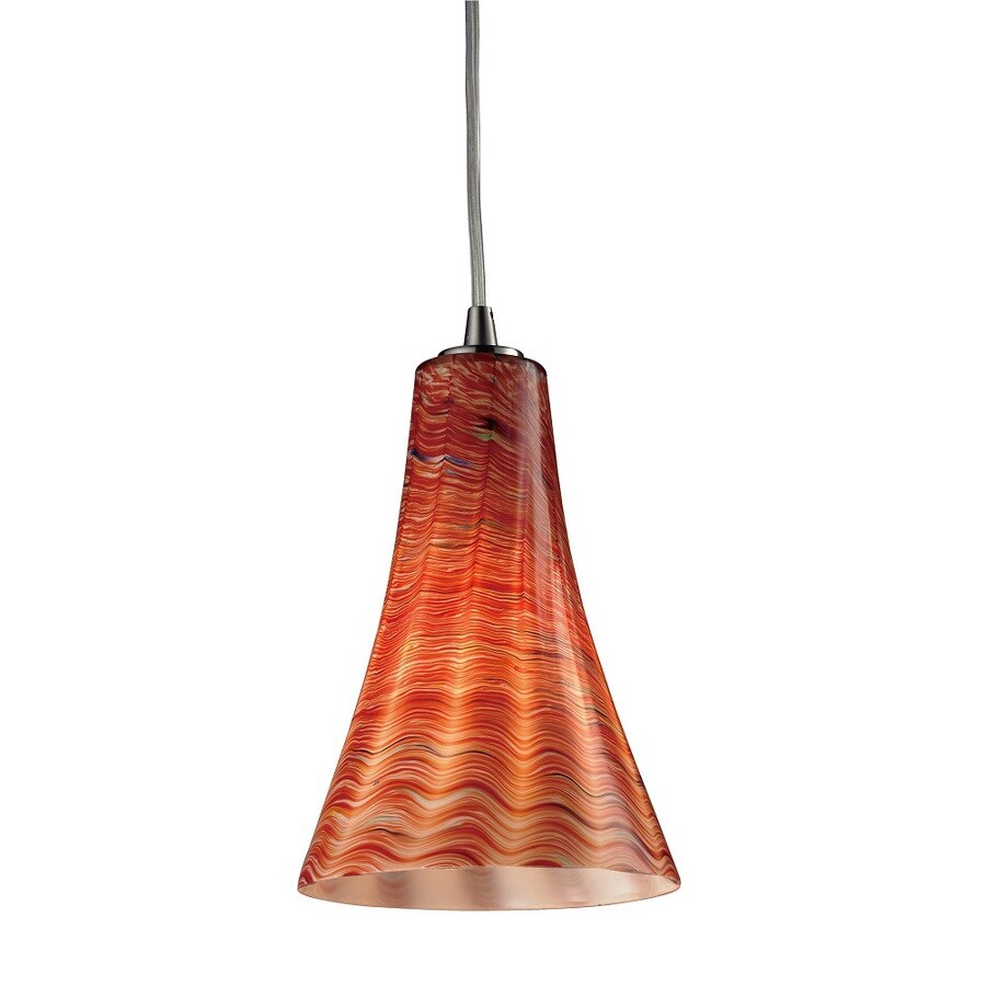 Westmore Lighting Karava 6-in W Satin Nickel and Dusk Sky Glass Mini ...
