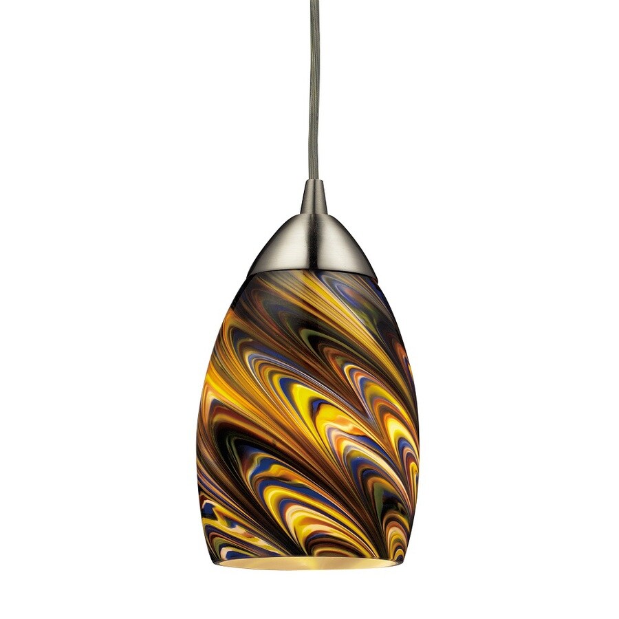 Westmore Lighting Umbrial 4-in W Satin Nickel and Celestial Glass Mini ...