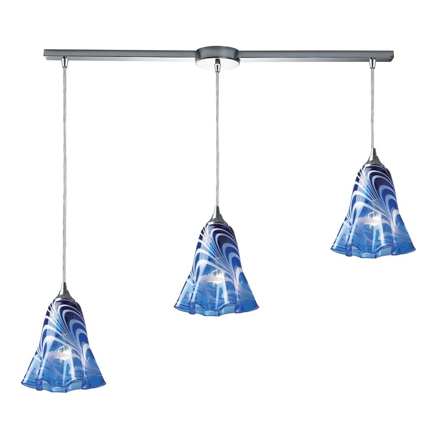 Westmore Lighting Atacosa Polished Chrome and Blue Glass Mini ...