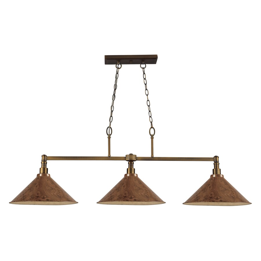 Westmore Lighting Chilswell Brushed Antique Brass and Burl Wood Metal ...