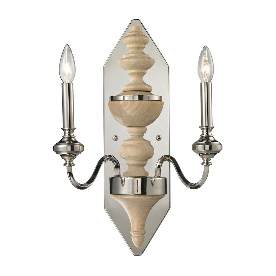 Westmore Lighting Pickford 12-in W 2-Light Polished Nickel Wall Sconce ...