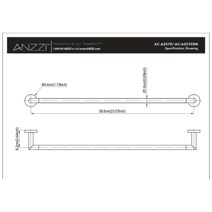 ANZZI Caster 2 23-in Polished Chrome Wall Mount Single Towel Bar in the ...