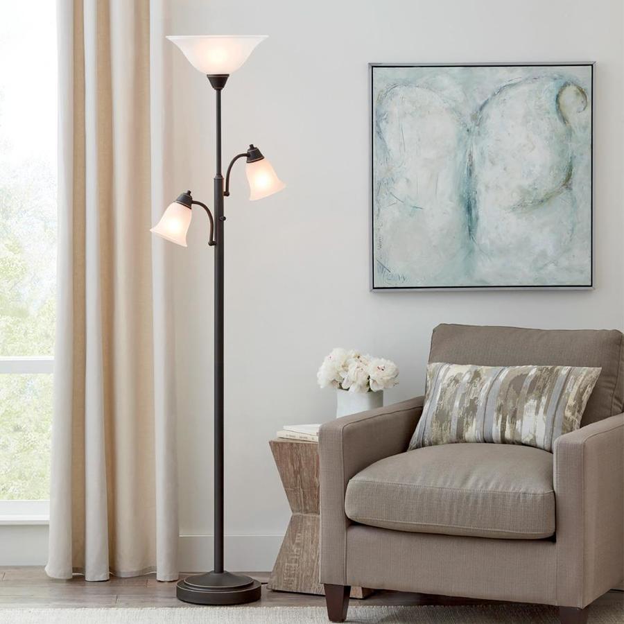 allen + roth 72.36-in Oil-Rubbed Bronze Torchiere with Reading Light ...