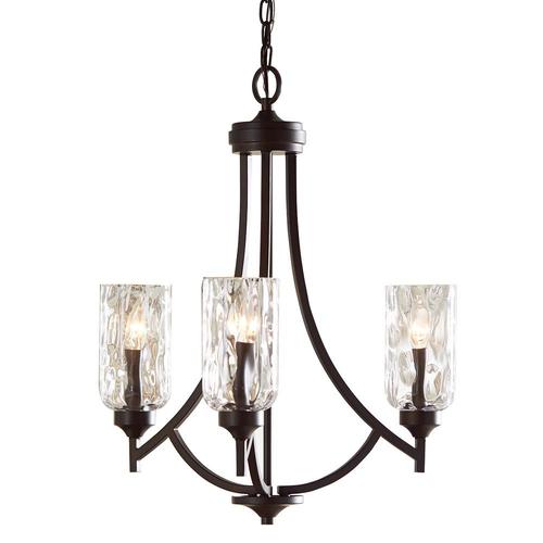 allen + roth Latchbury 3-Light Aged Bronze Transitional Chandelier in ...