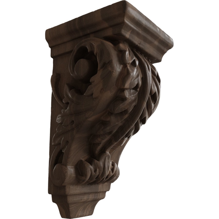 Ekena Millwork Walnut Acanthus 2.25-in x 4.25-in x 2.25-in Walnut ...