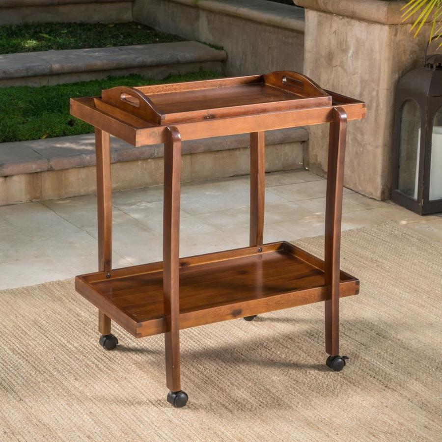 Best Selling Home Decor Preslie Dark Oak Acacia Wood Bar Cart with ...